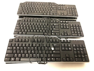 Lot of 16 Multimedia Dell Keyboard Wired Keyboards 2 Port USB Hub KB ...