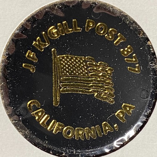 California, PA JFK / Gill Post 377 Plastic Drink Token G/F "One Large ...