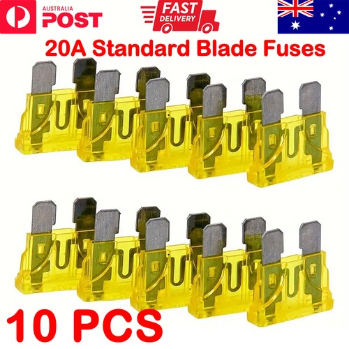 10 Pcs 20A Standard Blade Fuses - Yellow Car Truck Auto Fuses 20 Amp ...