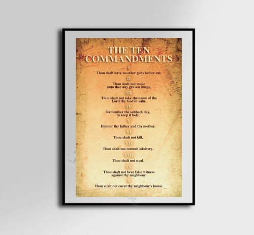 The Ten Commandments Canvas Poster Wall Art Home Decor Portrait Gallery ...