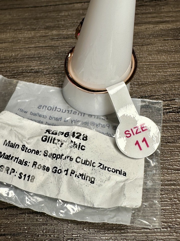 BP Ring Size 11 RBP6428 Sapphire Cubic Zirconia Rose Gold Plating | eBay