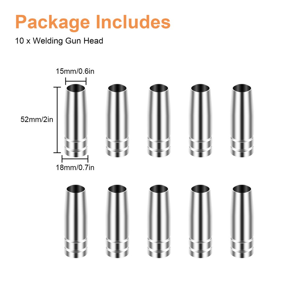 10Pack MIG MAG Conical Gas Nozzle Shield Cups for 15AK MB15 CO2 Welding ...