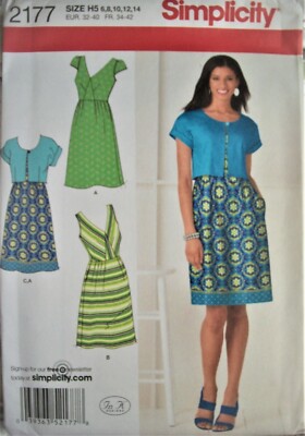 Miss Simplicity 2177 Pattern Dress & Jacket UNCUT Size 6-8-10-12-14 IN ...