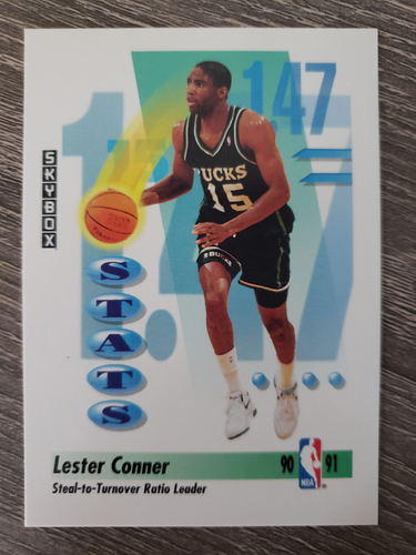 1991-92 Skybox Lester Connor Steal Turnover Ratio NBA Card #299 ...