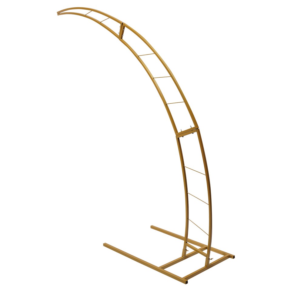 6.5ft Gold Metal Crescent Moon Wedding Arch Stand, Curved Flower ...
