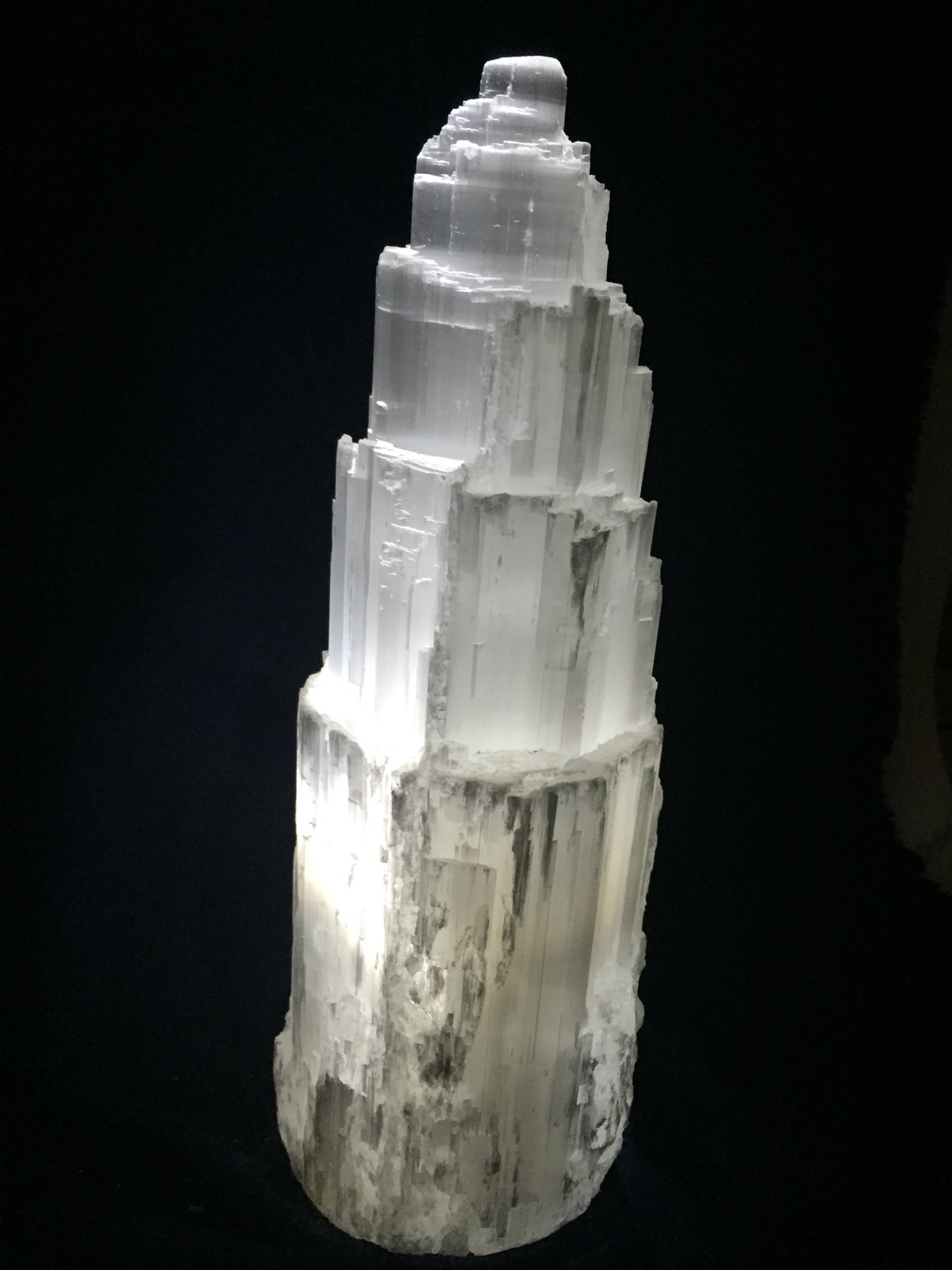15"-18" Extra Large Selenite Lamp With Cord Clear LED Selenite Tower ...