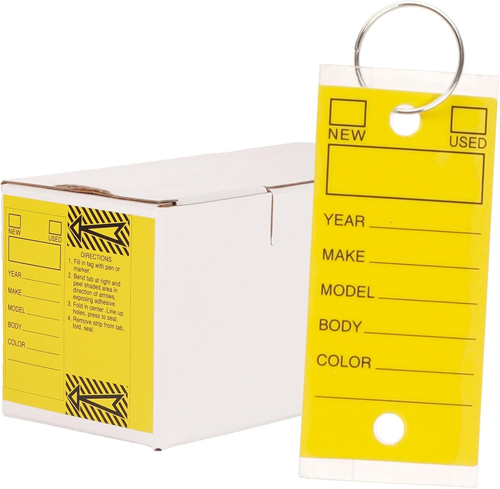 Durable Self Laminating Key Tags - Yellow | Writable Waterproof Labels ...