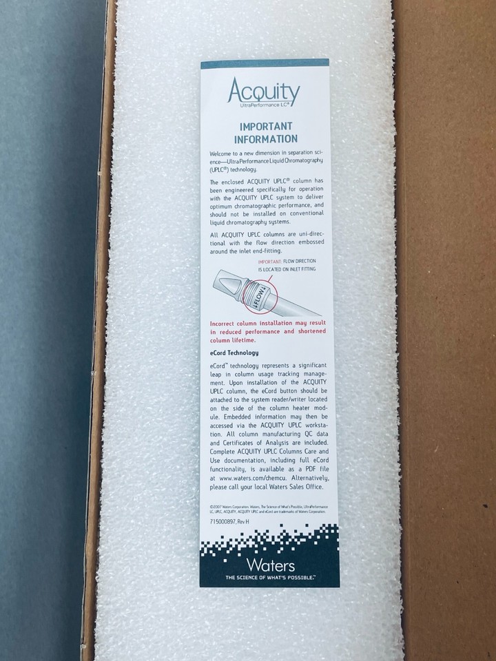 Waters Acquity Method Validation Kit UPLC BEH Phenyl 1.7 um Pack of 3 ...