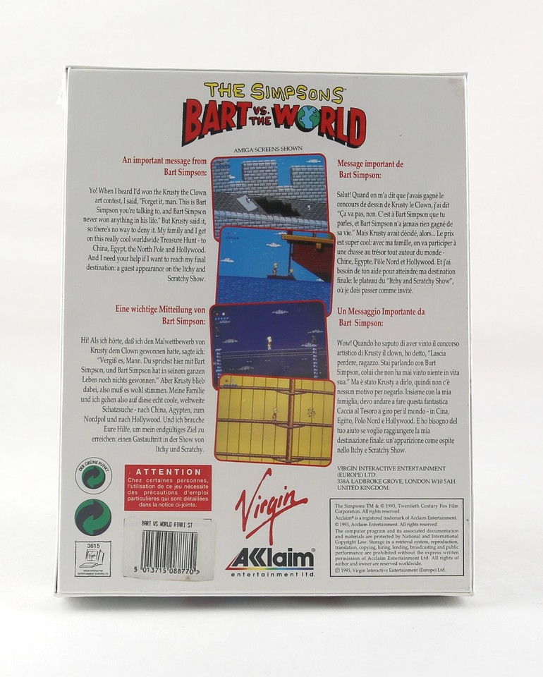 SEALED 1993 The Simpsons Bart VS The World Acclaim Big Box PC RARE | eBay