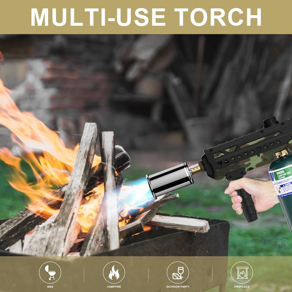 Sondiko Powerful Cooking Propane Torch Gun, Culinary Torch Campfire ...