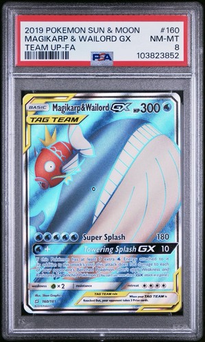 2019 Pokemon Sun & Moon Team Up Magikarp Wailord GX Full Art Alt 160/ ...