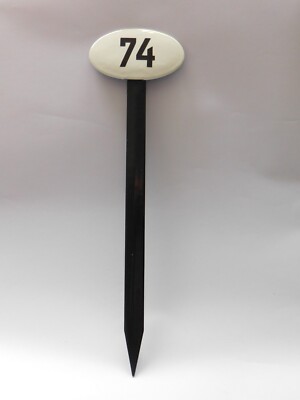 Vintage Sweden Enamel Porcelain Garden / Yard House Number 74 Sign on ...