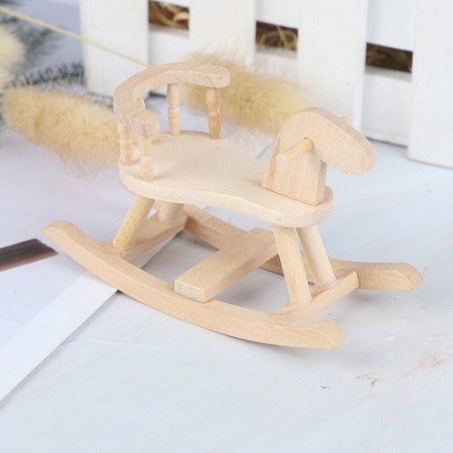 1/12 Dollhouse Miniature Wooden Rocking Horse Chair Nursery Room ...
