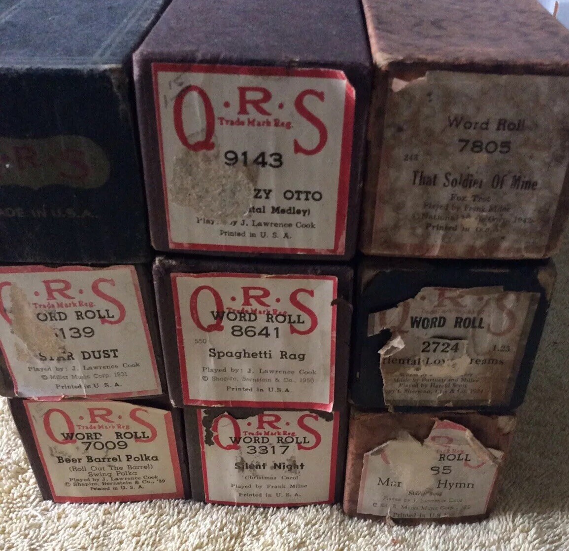 QRS Piano Rolls Lot of 9 In Nice Shape For Their Age | eBay