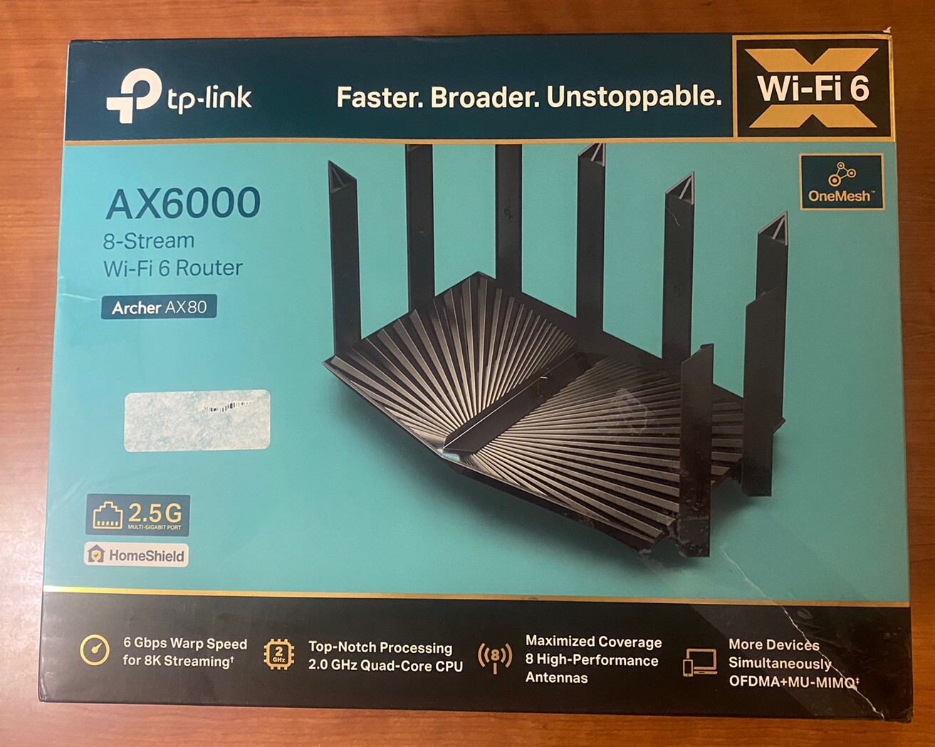 TP-Link Archer AX6000 8 Antennas Wi-Fi 6 Router New Free Shipping AX20