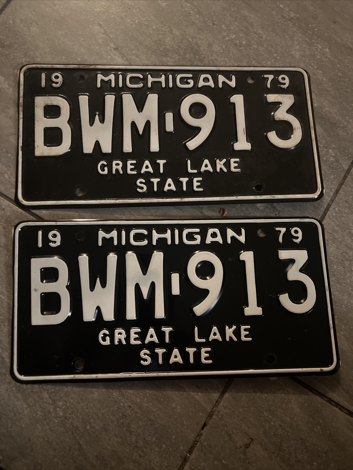 State Of Michigan (2) 1979 License Plates Great Lake State BWM 913 ...