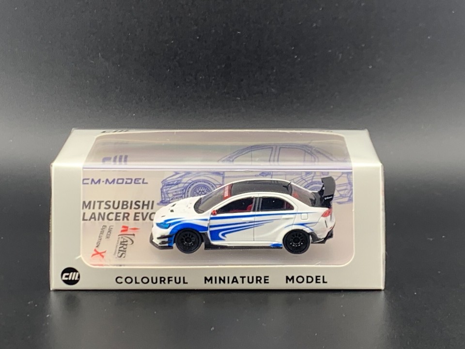CM Model Mitsubishi Lancer EVO X White Varis Wide Body 1/64 | eBay