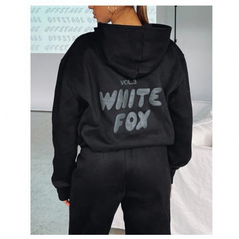 2025 Women's White Boutique fox Tracksuit 2PCS Set Hoodies Fleece ...