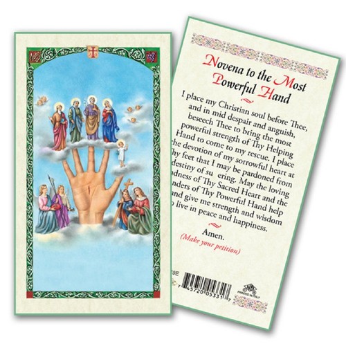 Novena to the Most Powerful Hand Prayer Laminated Card | eBay