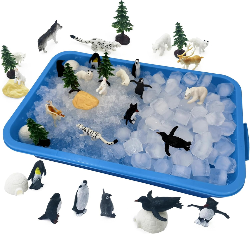 Arctic Habitat Project for Kids | 27-Piece Arctic Animal Playset with ...