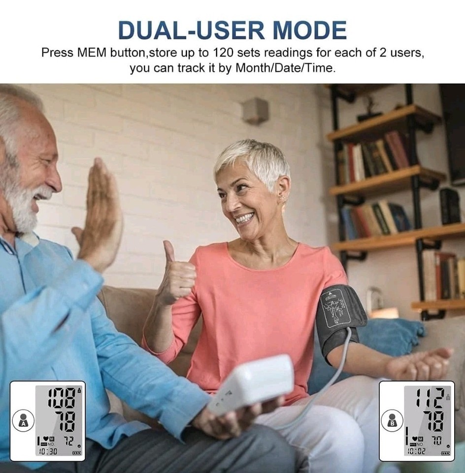 GPZON Accurate Digital Automatic Blood Pressure Monitor Upper Arm BP ...