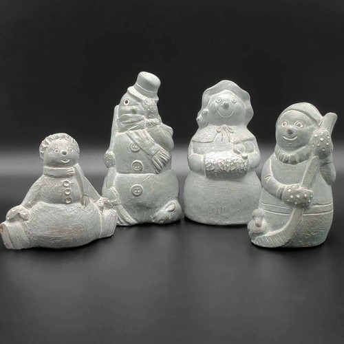 Isabel Bloom Snowman Family Concrete Art Sculptures Figurines Signed ...
