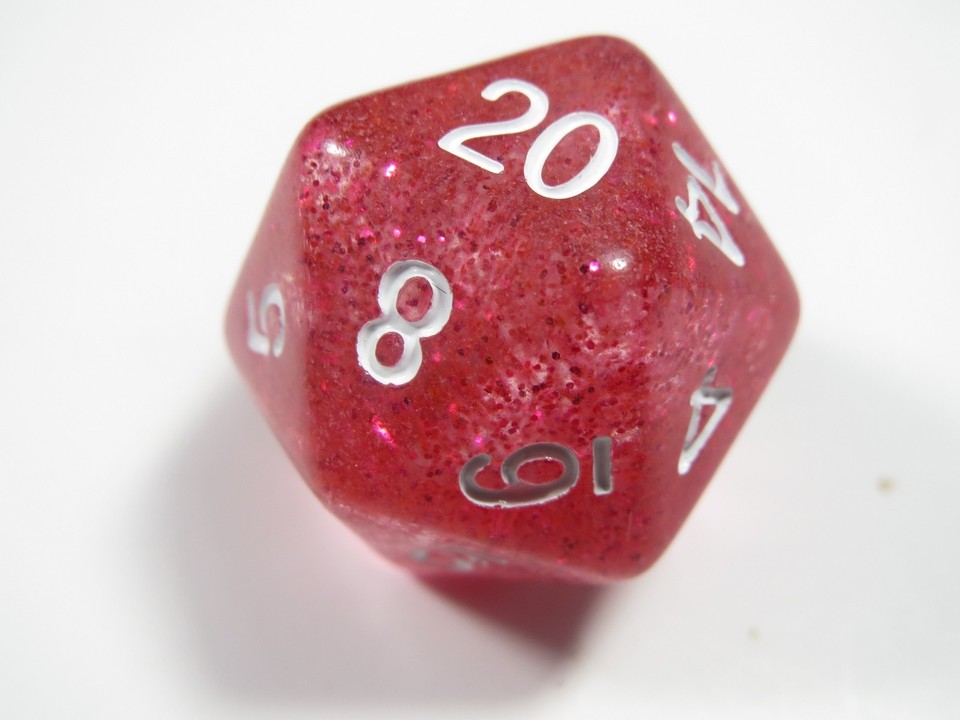 RPG Dice 10pc - Glitter Hot Pink - 1 @ D4 D8 D10 D12 D20 D00-10 & 4 D6 ...