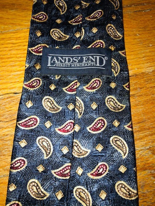 Vintage Lands' End Silk Mens Neck Tie Necktie Blue Paisley | eBay