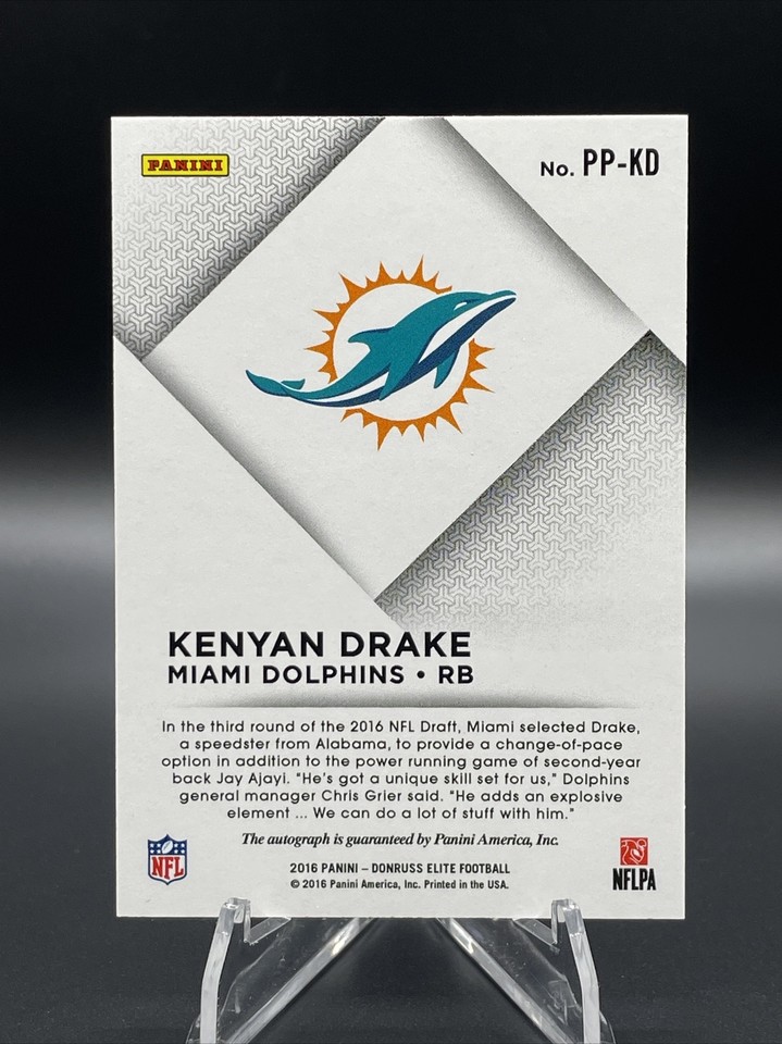 2016 Panini Donruss Elite Pen Pals Kenyan Drake Auto RC Rookie Packers ...