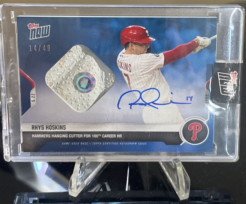 2021 Topps Now Rhys Hoskins 258A - #14/49 - Autograph Game USED BASE ...