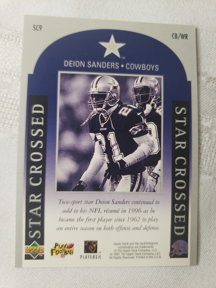 1997 Deion Sanders Dallas Cowboys Upper Deck STAR CROSSED SC9 | eBay