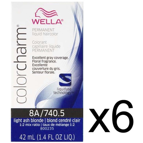 SALON WELLA COLOR CHARM PERMANENT DYE LIQUID 8A/740.5 LIGHT ASH BLONDE ...