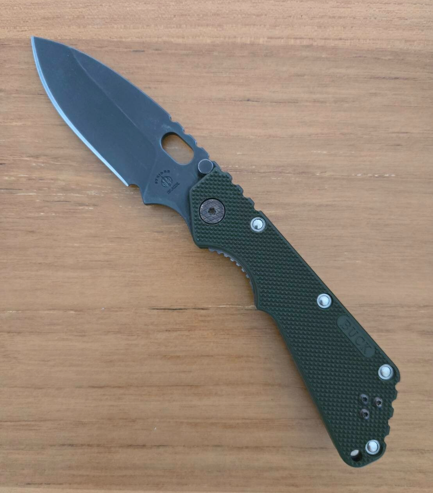 RARE Buck Strider 889 SBMF Military Folder 3.5" Black Blade Green ...