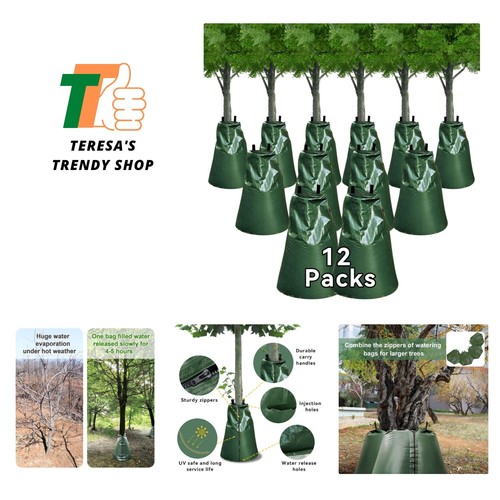 12 Pack 20 Gallon Slow Release Tree Watering Bags- Zippered Automatic ...