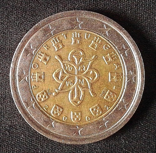 2 euro coin 2002 Portugal rare mint error 9 of 12 stars misplaced and ...