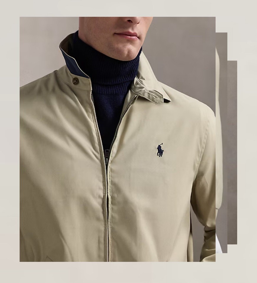 NEW Polo Ralph Lauren Men’s Bi-Swing Windbreaker Jacket Khaki Size ...