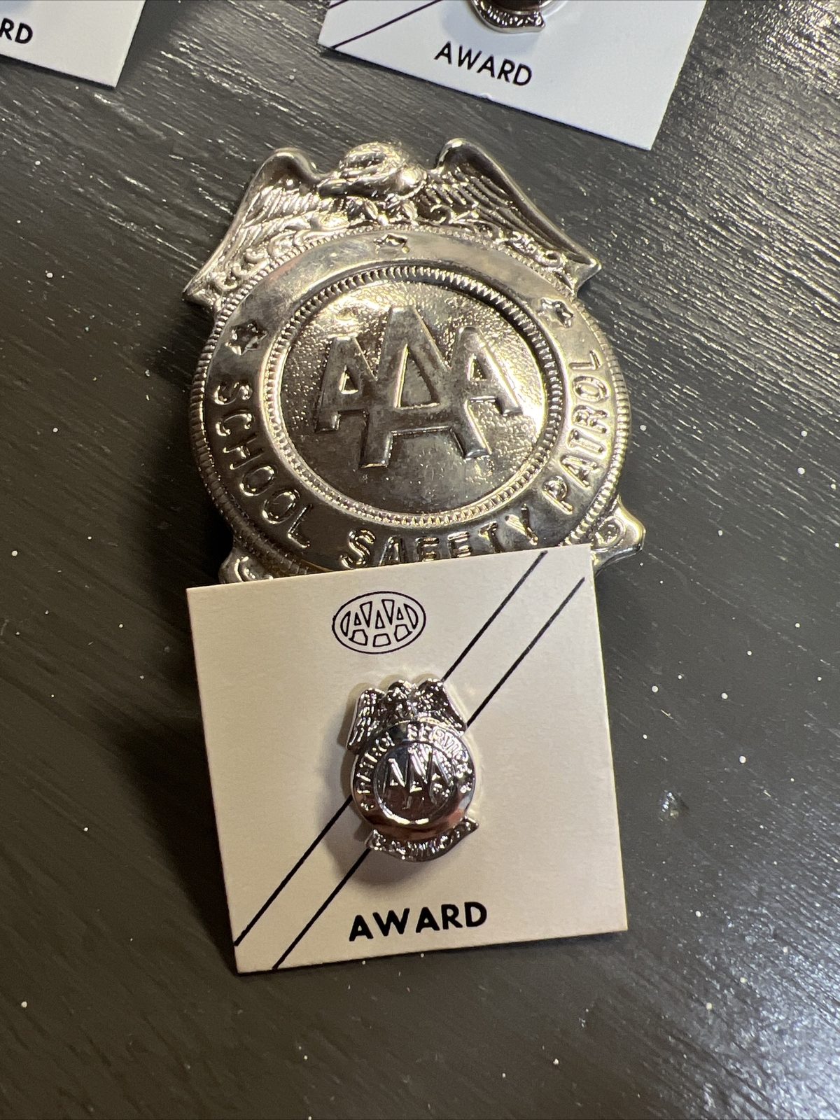 AAA Vtg Patrol Service Award Lapel Pin & School Safety Patrol Badge ...