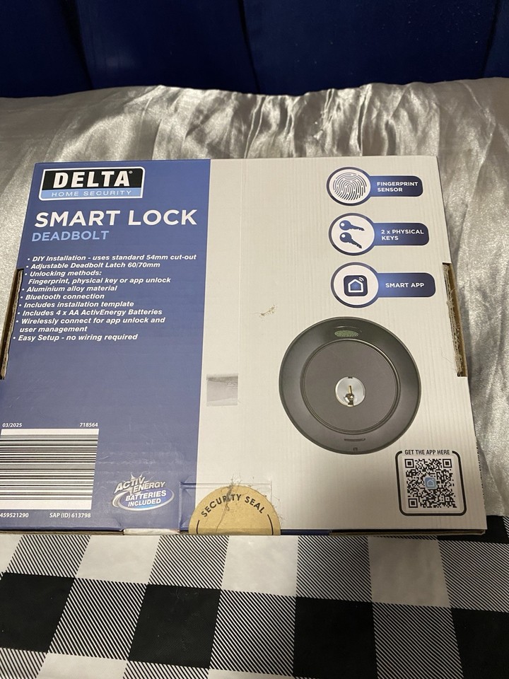 DELTA SMART LOCK DEADBOLT FINGERPRINT 2KEYS SMART APP ALDI BNIB | eBay ...