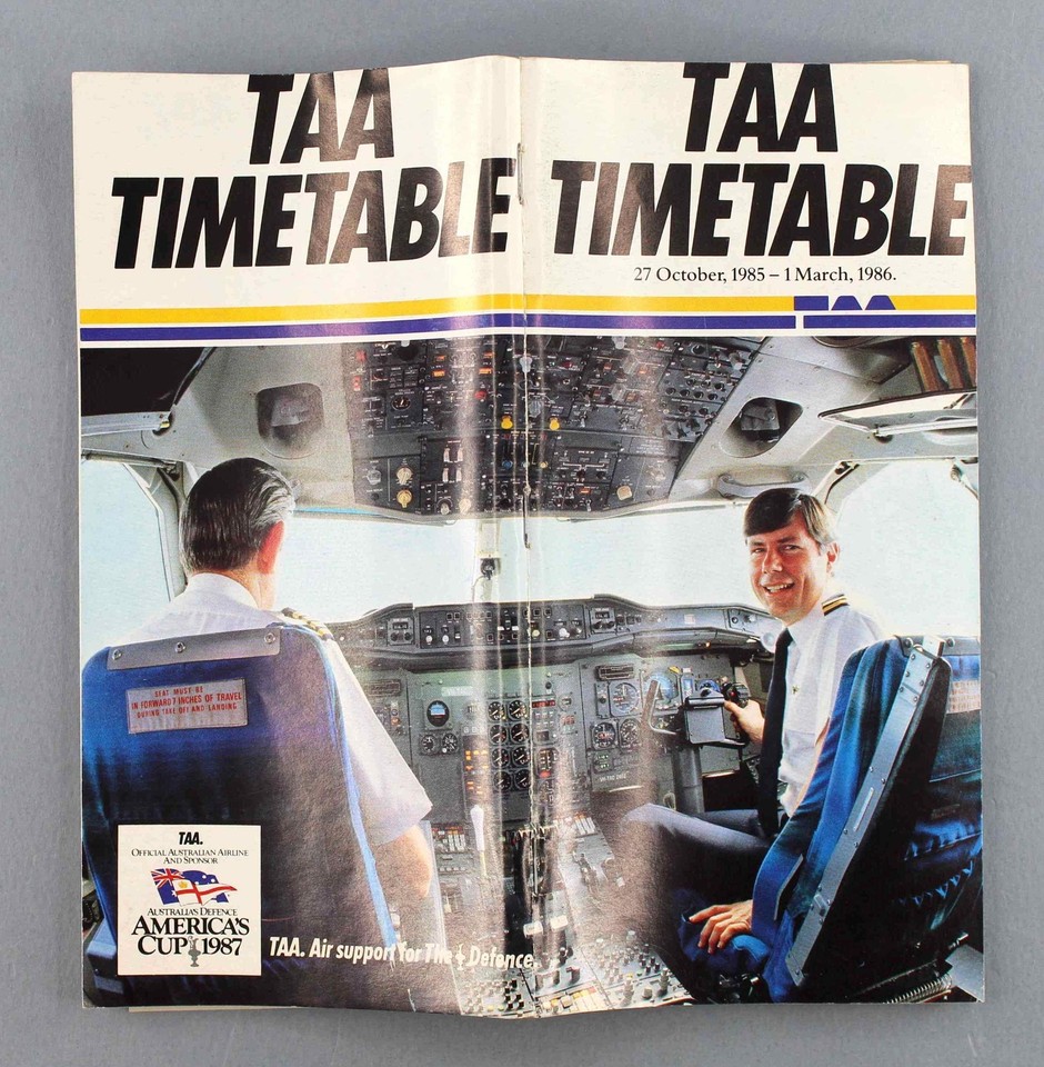 TAA TRANS AUSTRALIA AIRLINES TIMETABLE WINTER 1985/1986 | eBay Australia