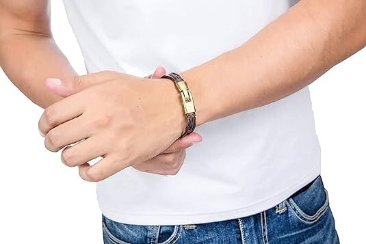 Mens Vintage Leather Wrist Band Brown Rope Bracelet Bangle Braided Cuff ...