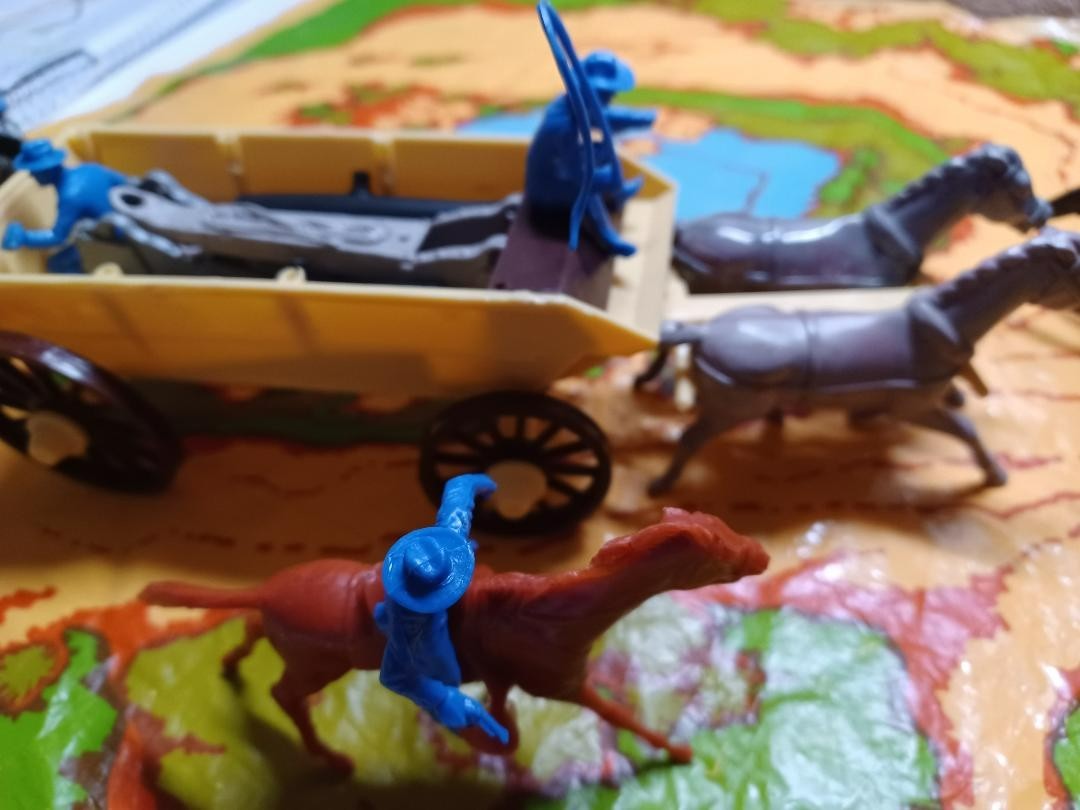 REL Wagon w/Driver and Lookout/6 MPC Marx recast Cavalry Troopers 54mm ...
