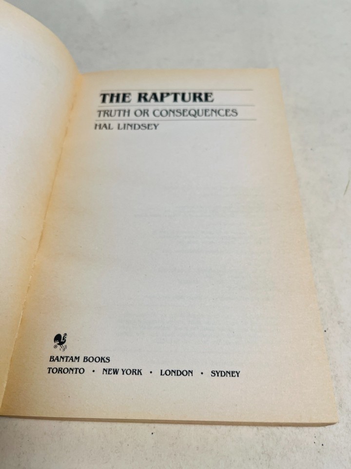 The Rapture Truth or Consequences Hal Lindsey 1983 Bantam Books | eBay