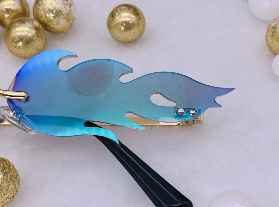 Frameless Holographic Sunglasses: Fire flames | eBay