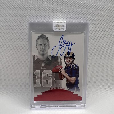 2016 PANINI FLAWLESS JARED GOFF EMERALD ROOKIE AUTO #2/5 SUPER SHORT ...