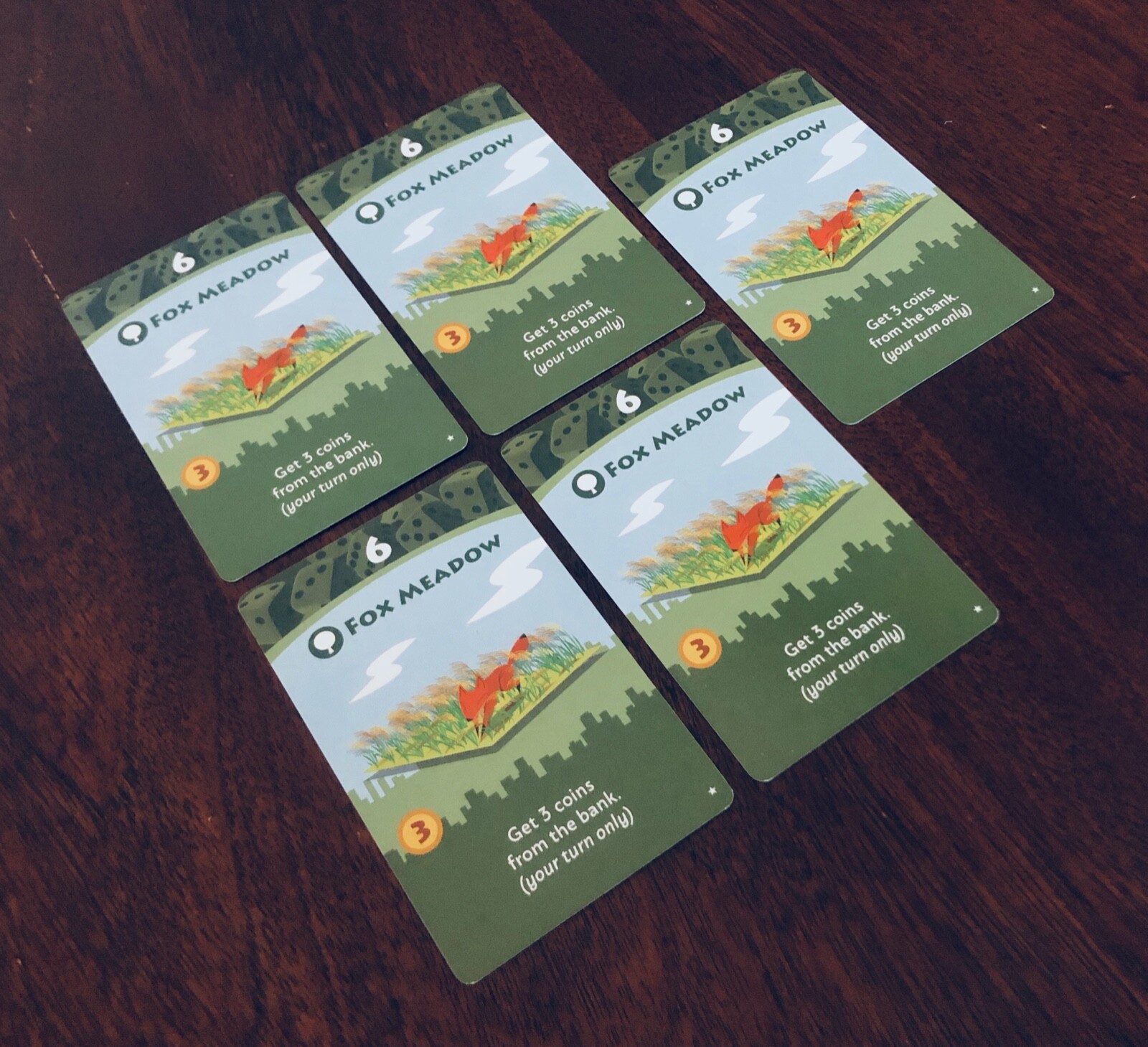 Machi Koro Legacy | Fox Medow Card x5 | Official Replacement/Extra Game ...