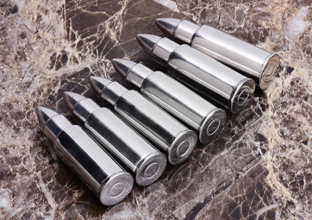 3PC Stainless Steel Whiskey Stone Bullet Shaped Chilling Rocks Reusable ...