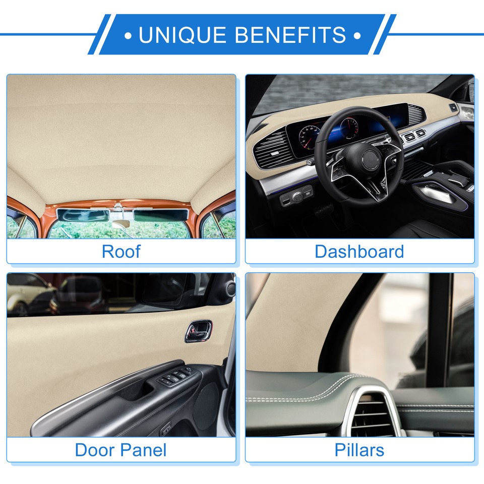 360G Suede Headliner Fabric 100" L x 60" W Beige for Car Interior Trim ...