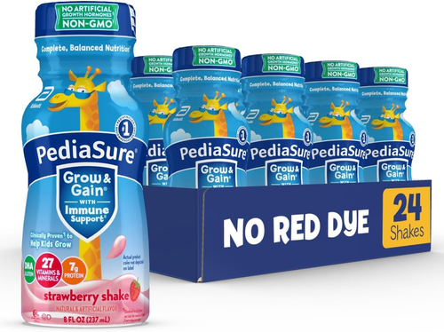 Pediasure Grow & Gain Protein Shake for Kids, Strawberry, 8 Fl Oz, Pack ...