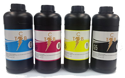 TCB 4pak 1L UV Ink Ricoh GEN5 GEN4 Printhead CMYK KM1024, KM512 CET ...