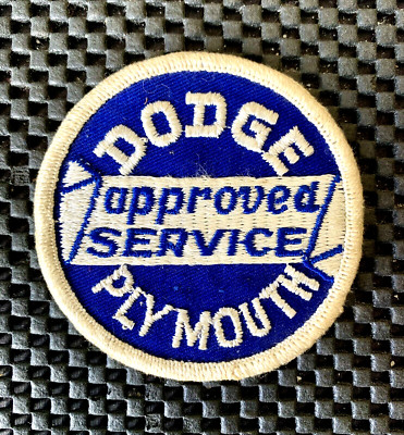 DODGE PLYMOUTH APPROVED SERVICE EMBROIDERED SEW ON ONLY PATCH CHRYSLER ...
